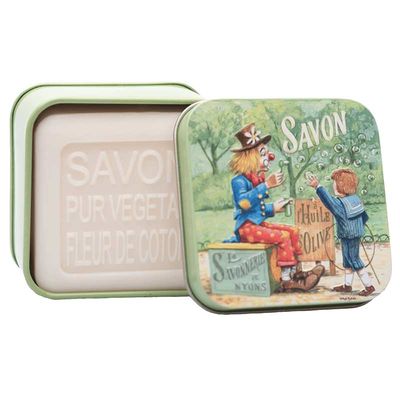 Cotton Flower Guest Soaps in Clown Tins - The French Shoppe