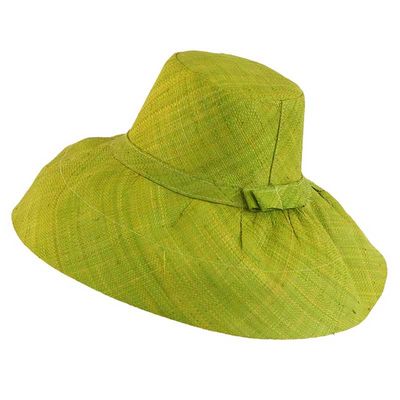 Demi Capeline Lime Green Raffia Hats - The French Shoppe