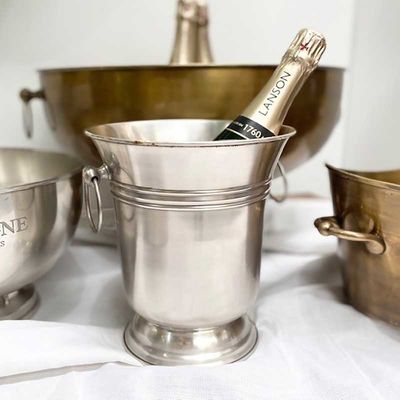 Antique Pewter Ice Buckets - The French Shoppe