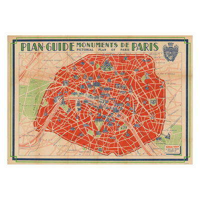 Vintage Paris Monuments Maps - The French Shoppe