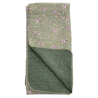 Green Quilted Throws with Reversible Print - The French Shoppe