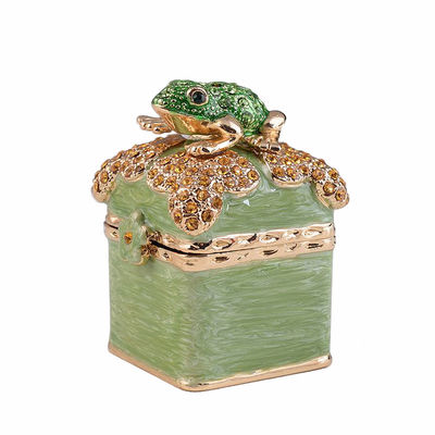 Green Box with Frog Trinket Boxes - The French Shoppe